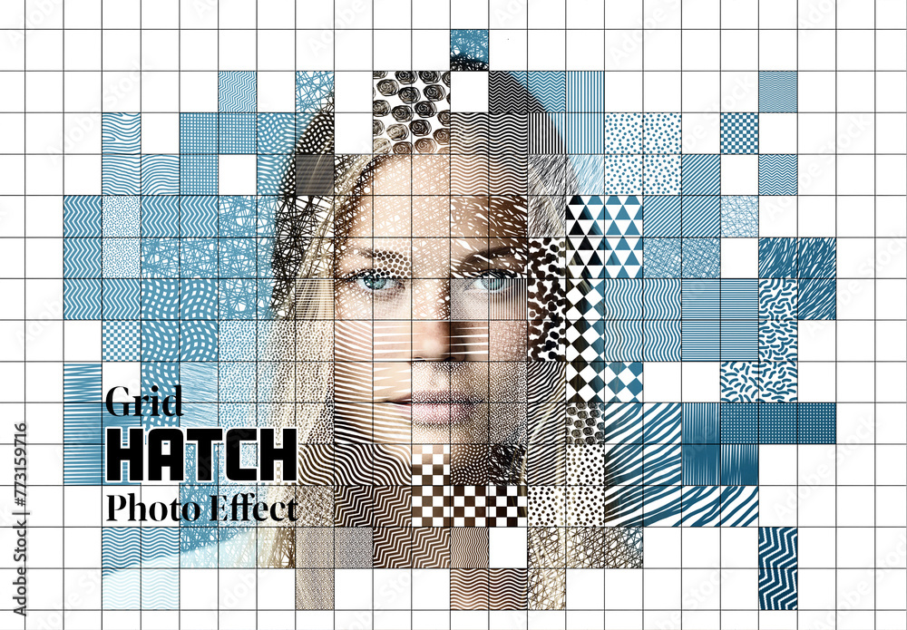 Paper Grid Hatch Effect Stock Template | Adobe Stock