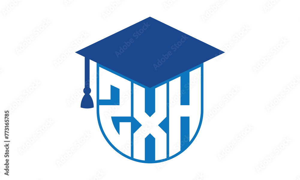 ZXH initial letter academic logo design vector template. school college ...