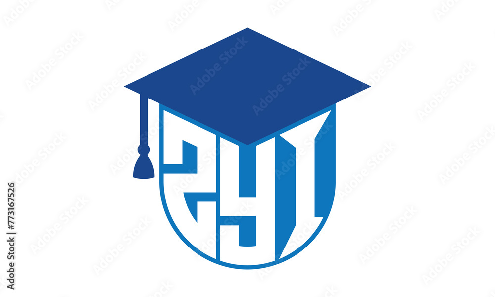 ZYI initial letter academic logo design vector template. school college ...