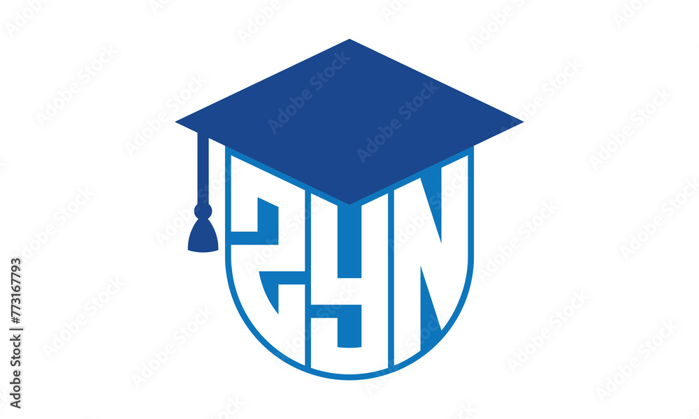 ZYN initial letter academic logo design vector template. school college ...