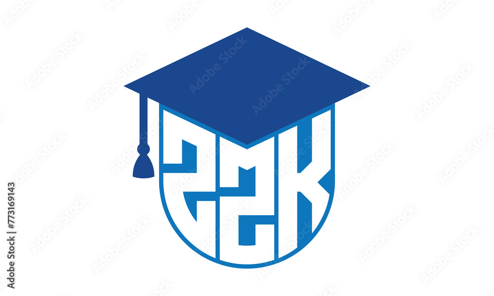 ZZK initial letter academic logo design vector template. school college ...
