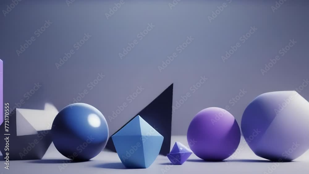 abstract background with colorful 3D geometric shapes, for visual aid ...