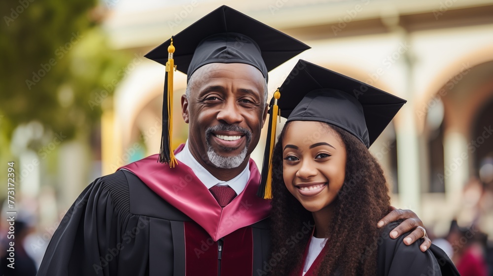 Proud father attends daughter's graduation ceremony, filled with pride ...