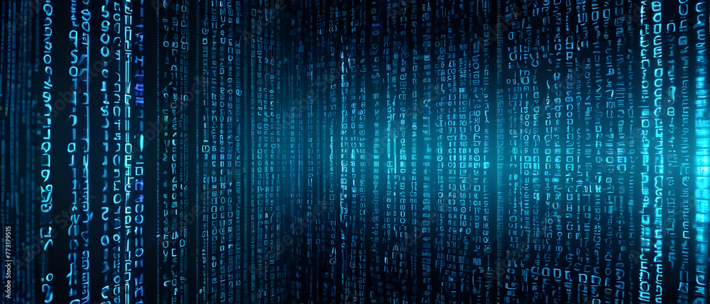 Binary Code Matrix. Digital Data Stream. Cyber Technology. Elegant Blue ...