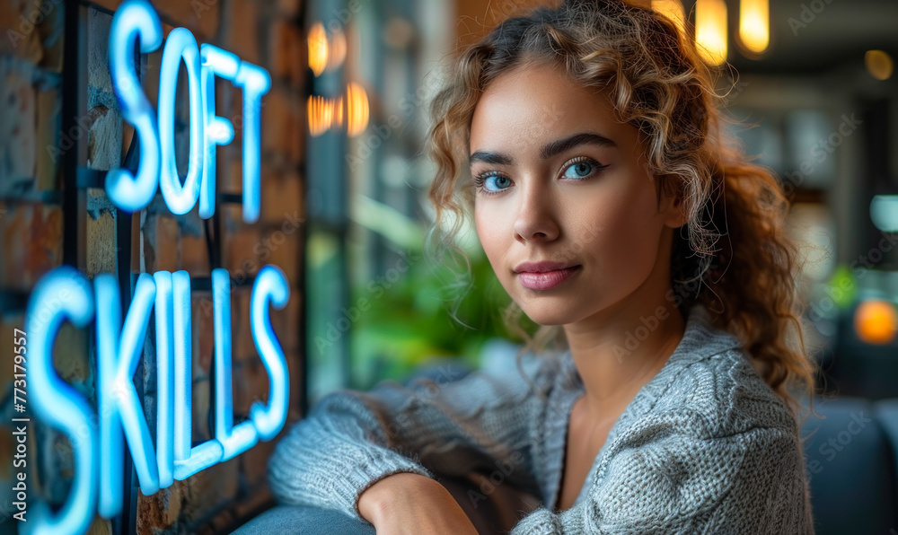 Person highlighting concept of soft skills essential for professional ...