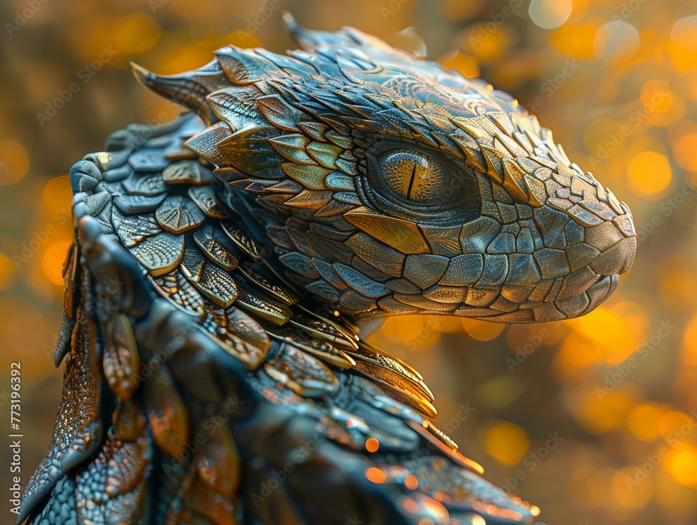 Shapeshifter, metallic scales, mystical creature, manipulating shape ...