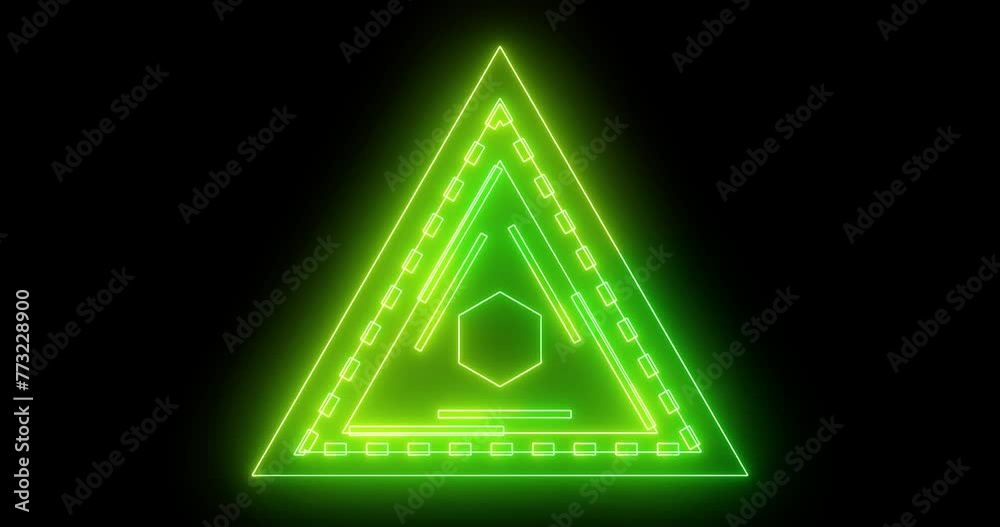 4K Loading data neon HUD triangle interfaces in an alpha channel ...