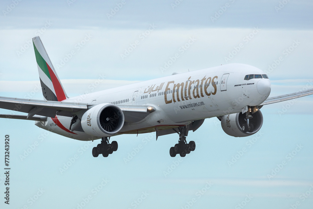 PRAGUE - March 29, 2024: Emirates Boeing 777-31H(ER) REG: A6-EPX at ...