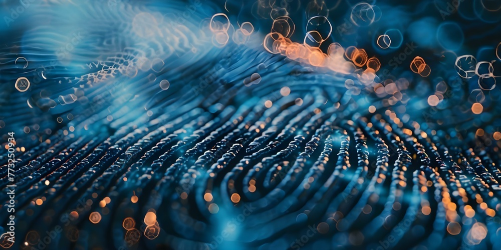 Closeup of a fingerprint being analyzed for criminal identification ...