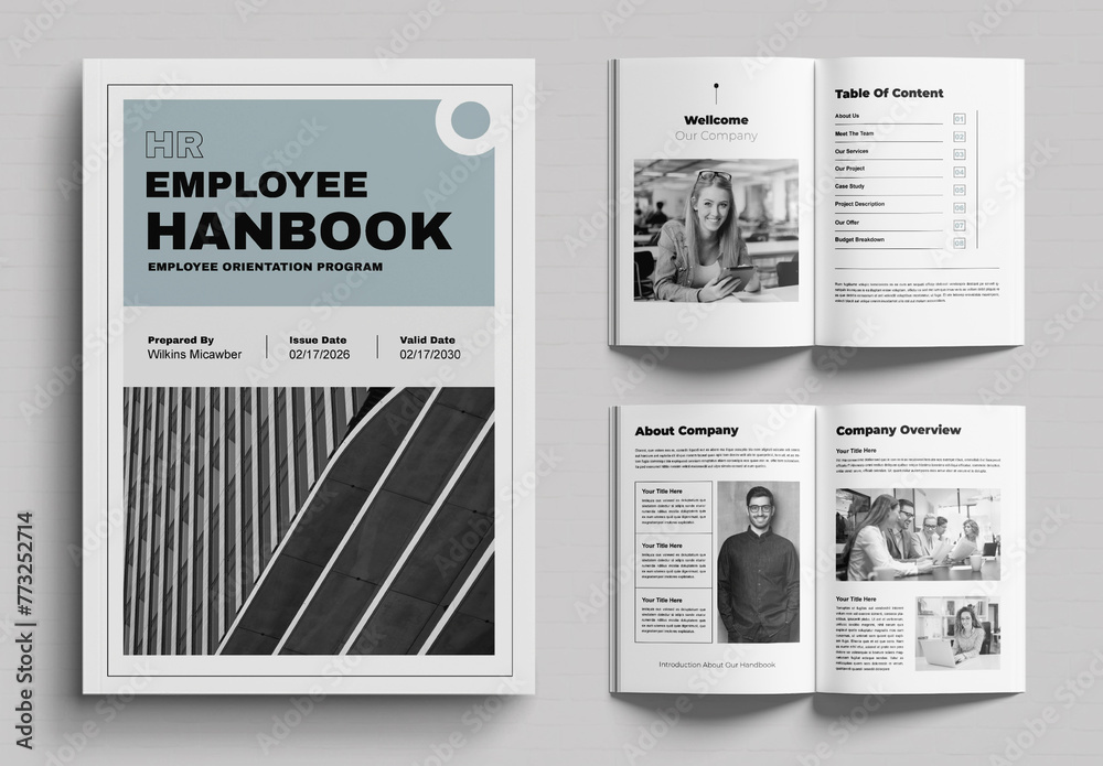 Hr Employee Handbook Design Stock Template | Adobe Stock