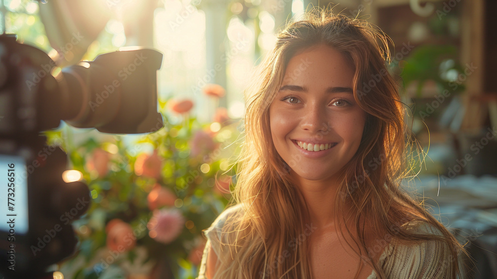 Pow Behind The Scenes Of Filming A Cosmetics Vlog Smiling Women While