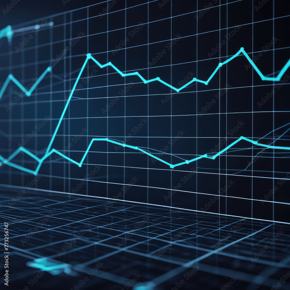 Growing line chart graph, business development competition concept ...