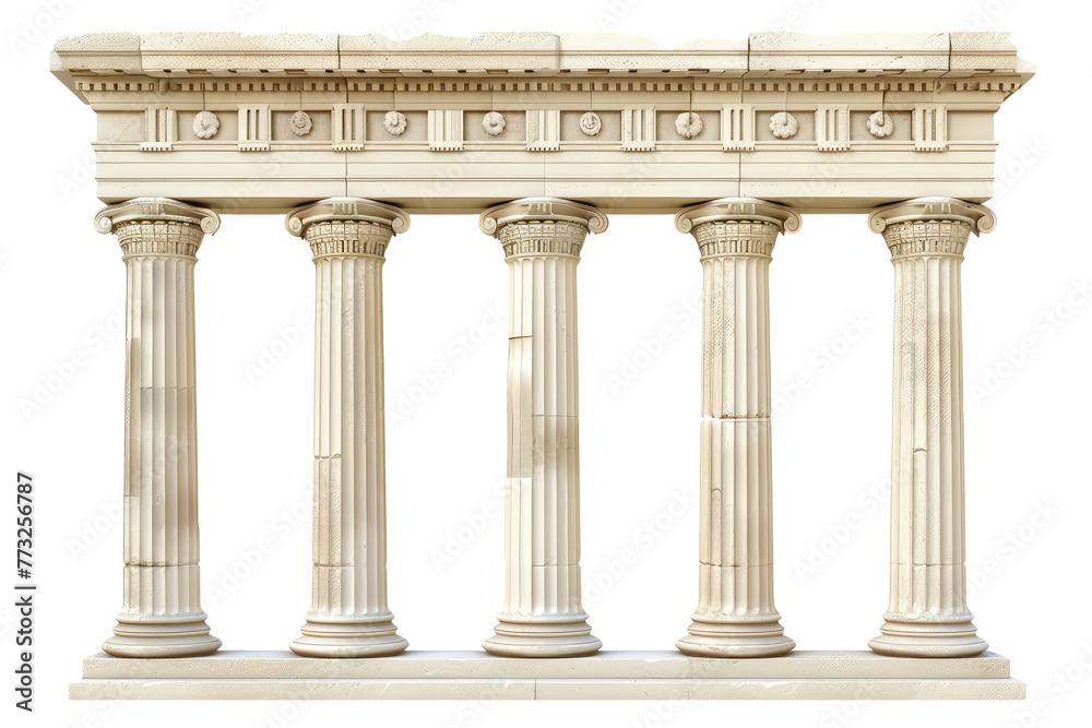 Vintage Greek columns set isolated on transparent background, clipart ...