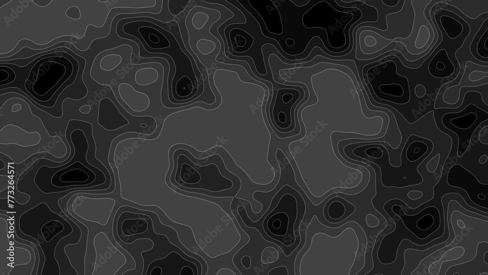 Gray outline topographic contour map abstract tech motion graphic ...