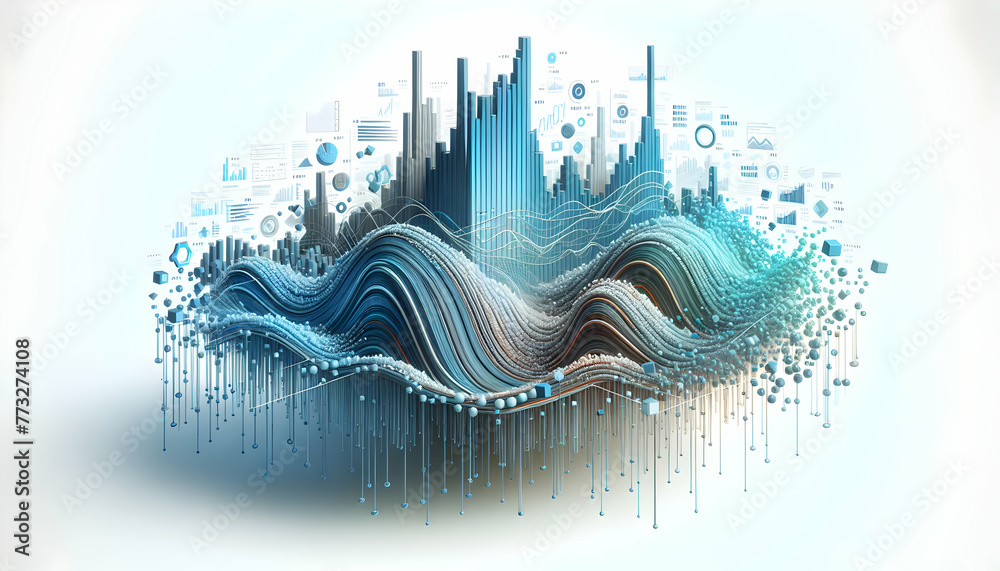 3d flat icon as Quantum Grid A digital grid visualizing quantum leaps ...