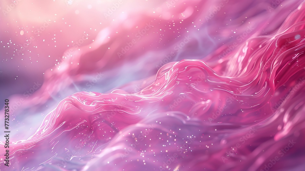 Surreal image of pink streams flowing in dynamic motion on vivid ...