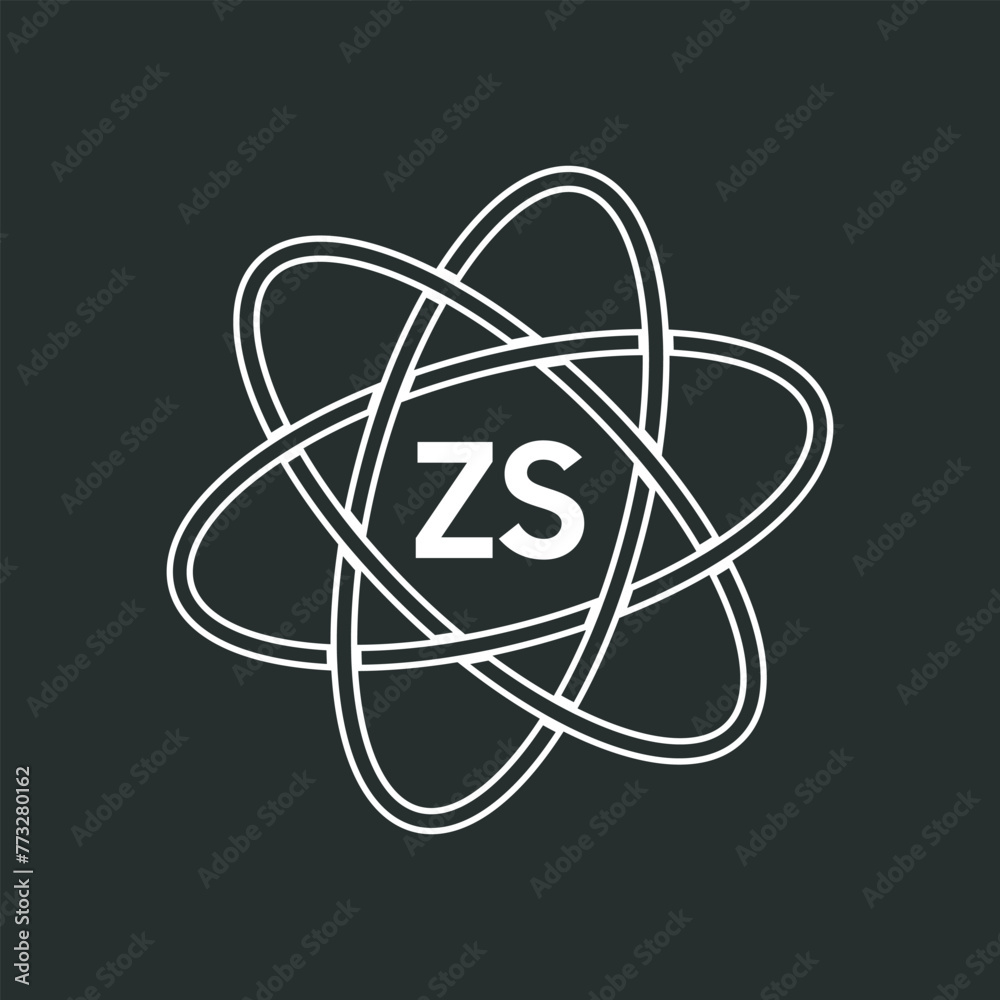 ZS letter logo design on white background. ZS logo. ZS creative ...