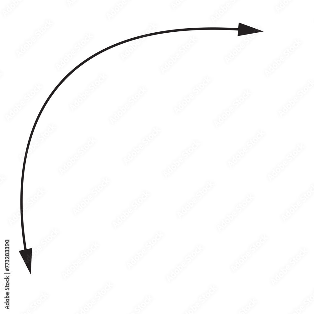 Dual semi-circle arrow. Vector illustration. Semicircular curved thin ...