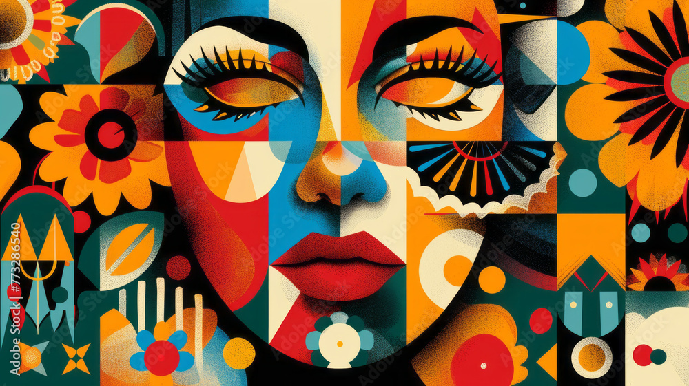 design language for cultural celebrations. Color shapes and design ...