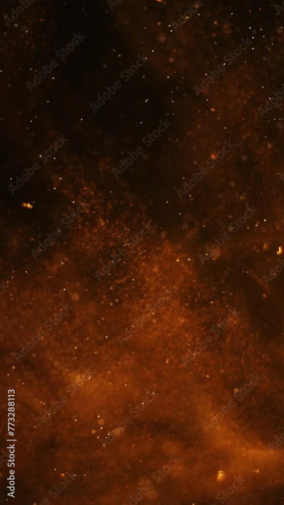 Vertical Cosmic Dust Golden Glow Background 4K Loop features smoke-like ...