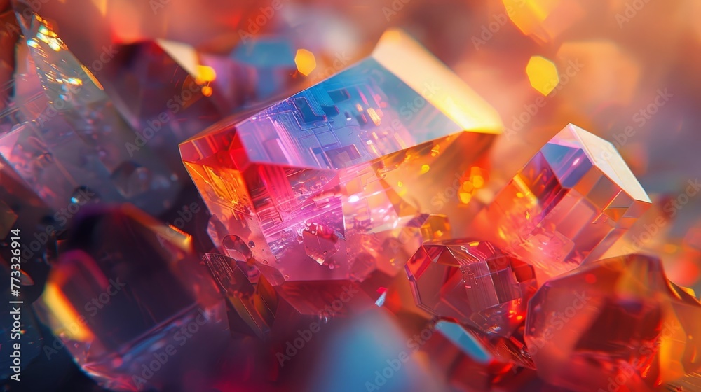 A close up of a bunch of colorful gems. The gems are of different ...