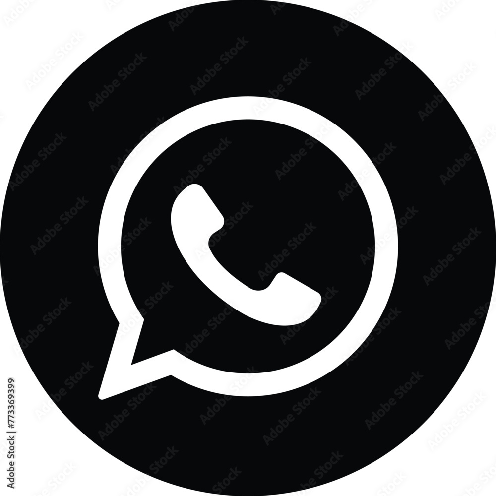 WhatsApp icon flat. WhatsApp, popular social media button icon, instant ...