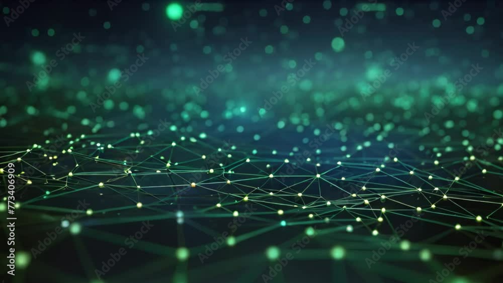 3d render of abstract digital technology background with connecting dots and lines, Abstract ...