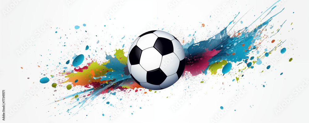 soccer ball splash with colors isolated on transparent background ...