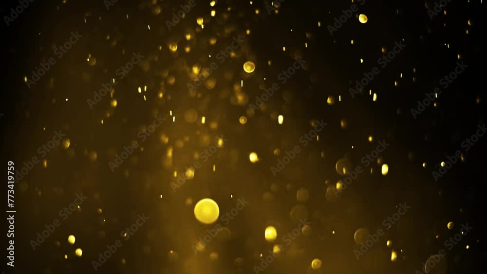 Gold Particles Moving Background. fast energy flying wave line with ...