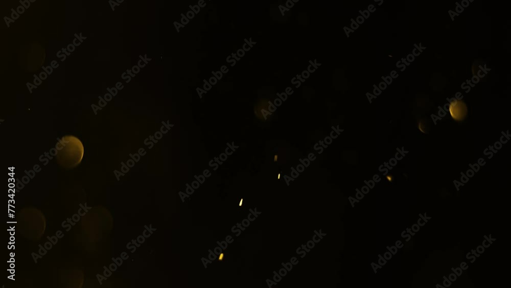 Gold Particles Moving Background. fast energy flying wave line with ...