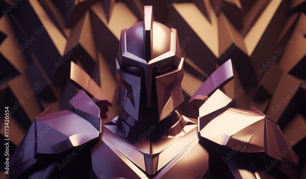 Illustration of knight, Knight in armor in a fantasy world, futuristic ...