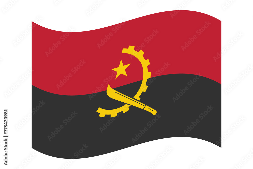 Flag of Angola. Angolan national symbol in official colors. Template ...