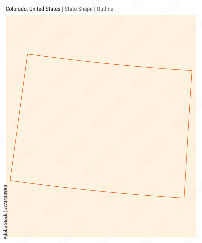 Colorado, United States. Simple vector map. State shape. Outline style ...