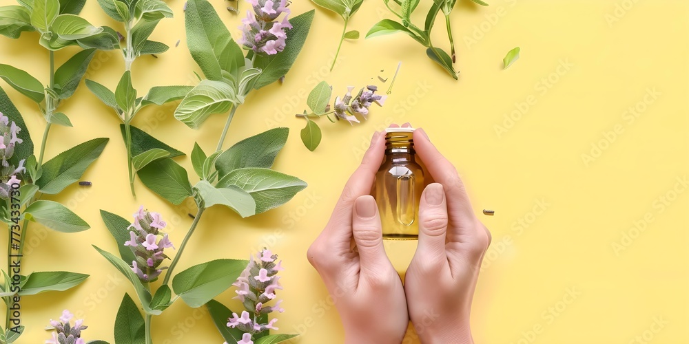 Diverse individuals using Clary Sage essential oil in holistic routines ...