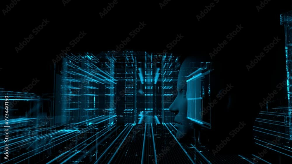 Vidéo Stock illustration of digital design of buildings and city ...