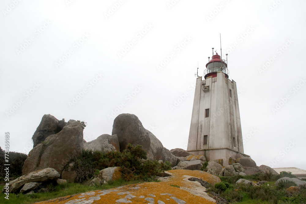 Paternoster, Cape Columbine lighthouse in a small coastal town on the ...
