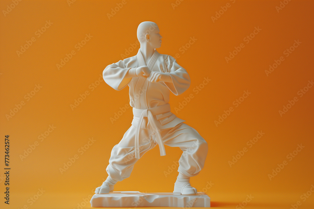 Mix martial art 3D statue design, person boxing ornament figure, karate ...