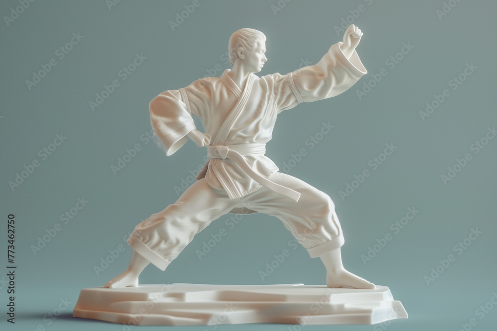 Mix martial art 3D statue design, person boxing ornament figure, karate ...