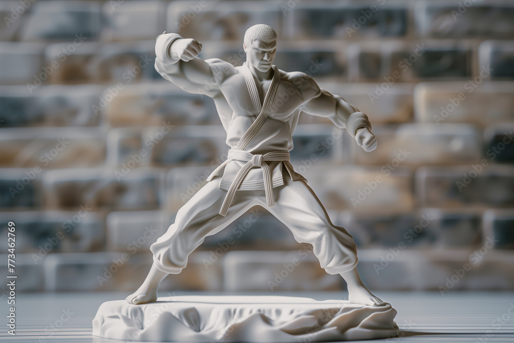 Mix martial art 3D statue design, person boxing ornament figure, karate ...