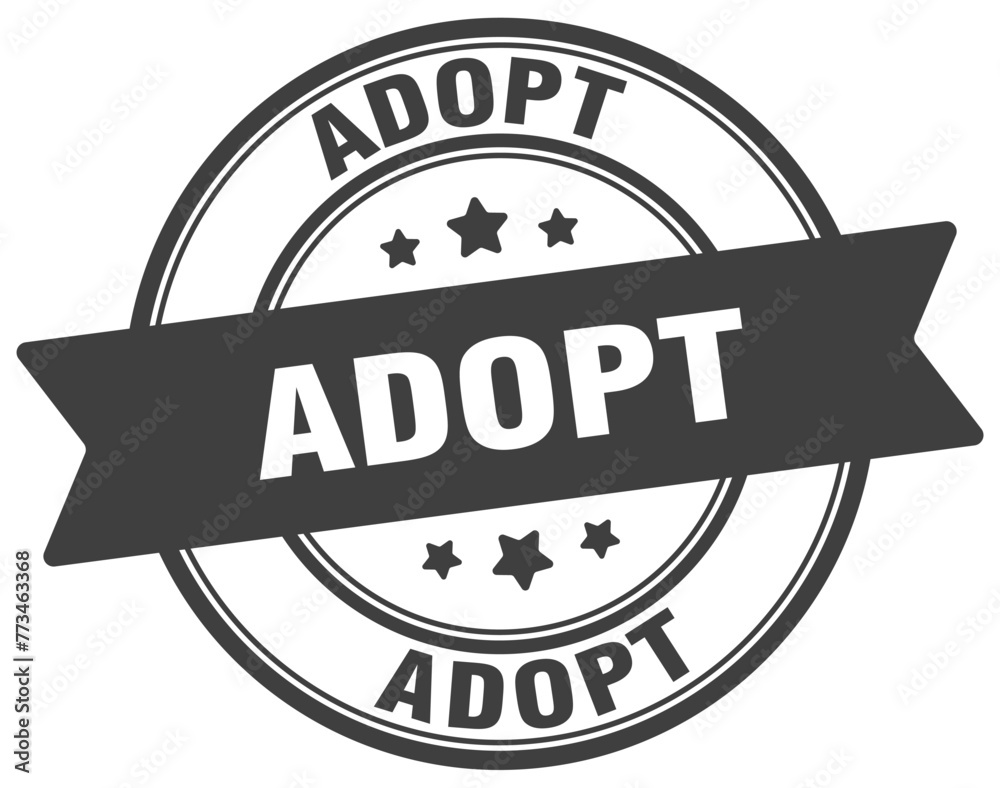 adopt stamp. adopt label on transparent background. round sign Stock ...