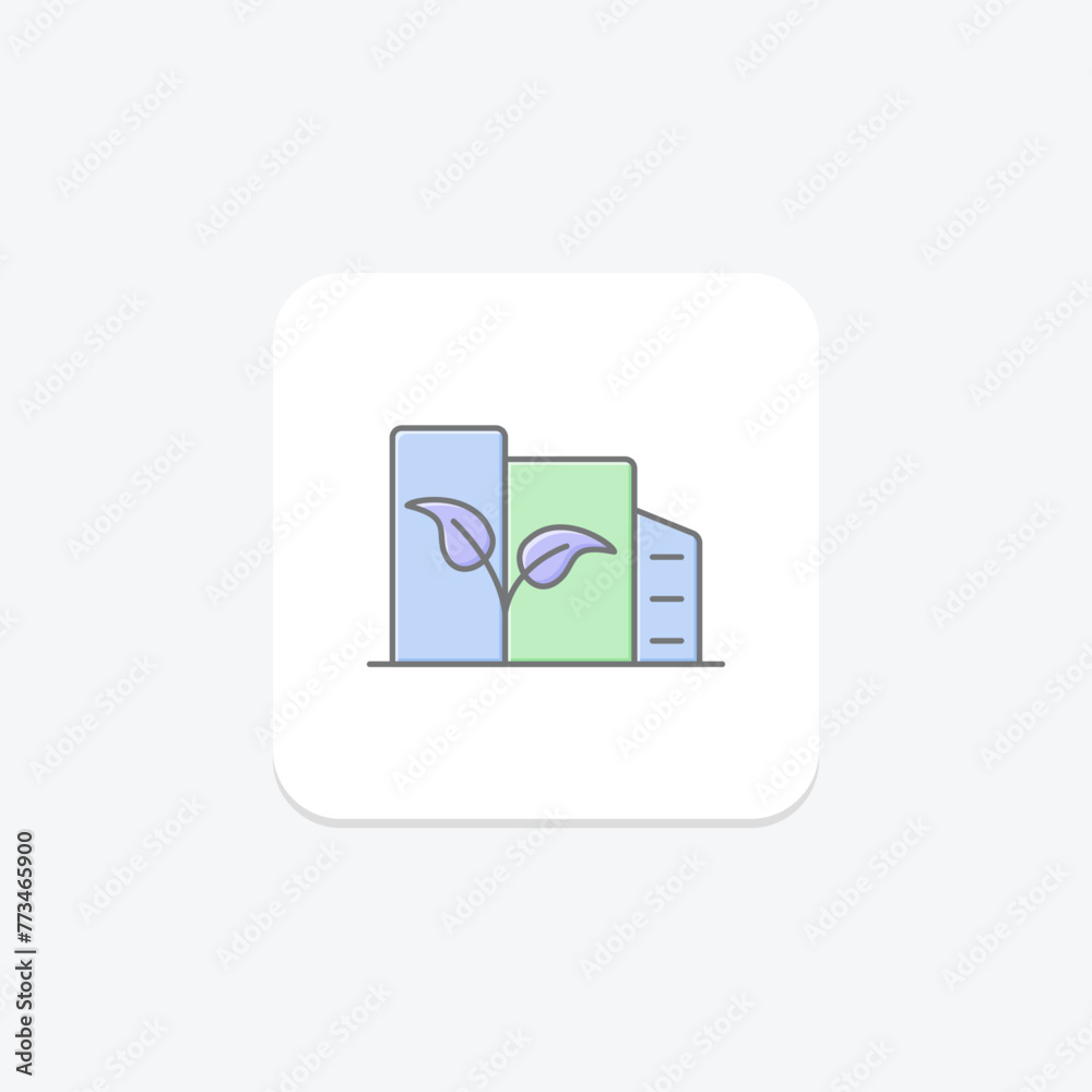 Green Building icon, energy, roof, power, renewable, editable vector ...