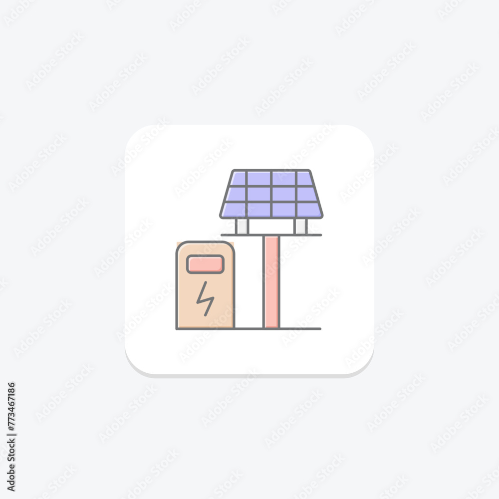 Solar Energy Station icon, energy, station, power, renewable, editable ...