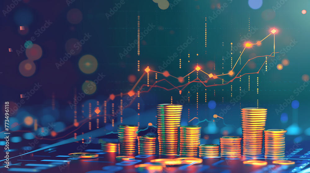 A visual representation of financial growth through an increase in ...