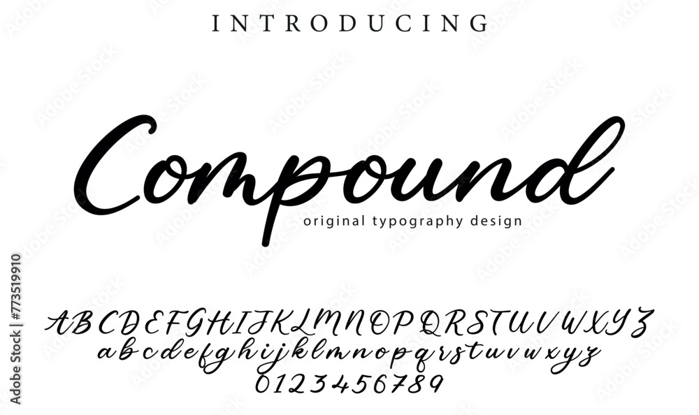 Compound Font Stylish brush painted an uppercase vector letters ...