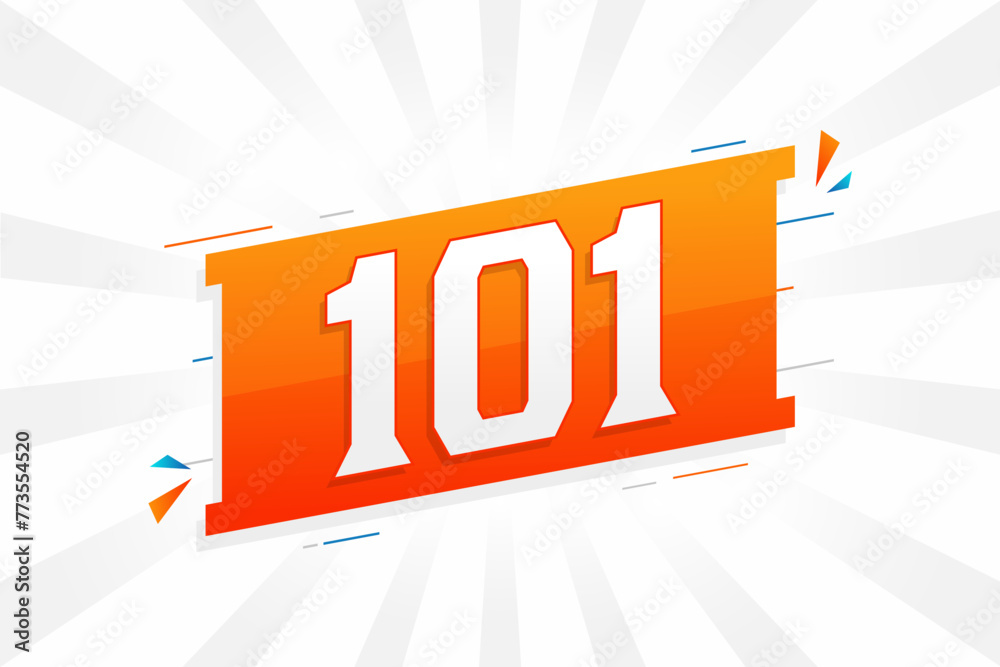 101 number vector font alphabet. Number 101 with decorative element ...