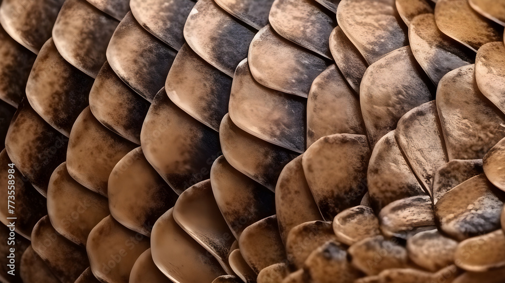 With a distinct layout, the skin of a queen snake features dark brown ...