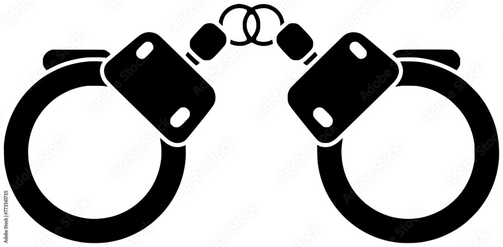 criminal illustration police silhouette handcuffs logo law icon crime ...
