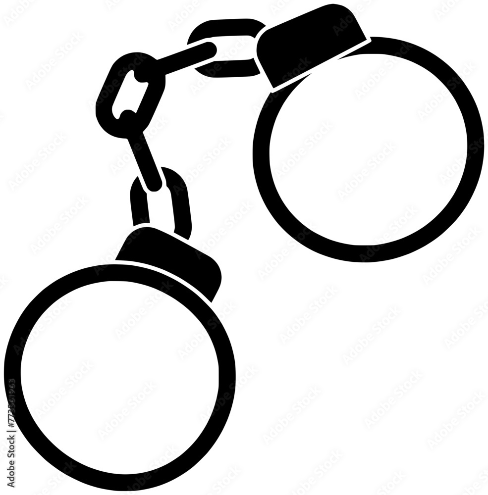 criminal illustration police silhouette handcuffs logo law icon crime ...