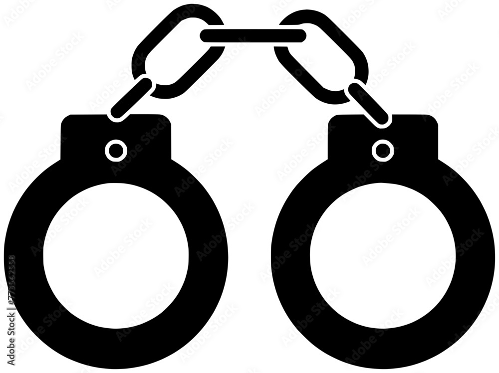 criminal illustration police silhouette handcuffs logo law icon crime ...