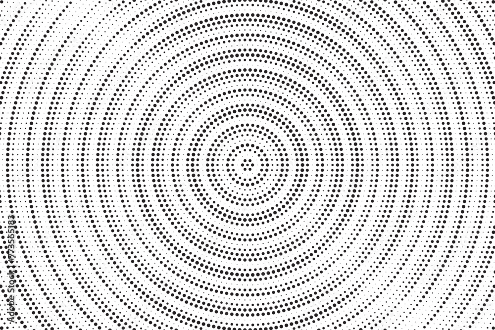 Halftone circle frame dotted background. Round border background using halftone random circle ...